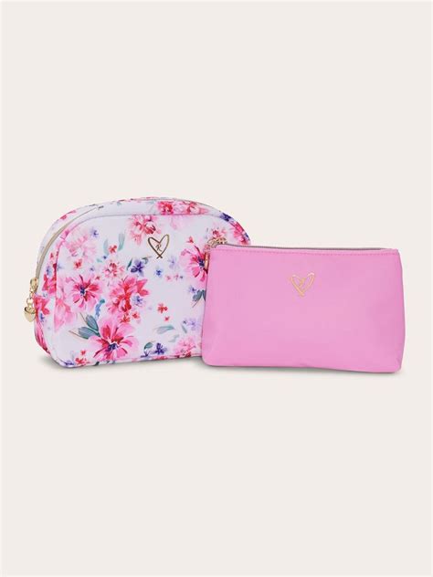 Vera Floral Cosmetic Bag Set Slim Pouch Different Dress Styles
