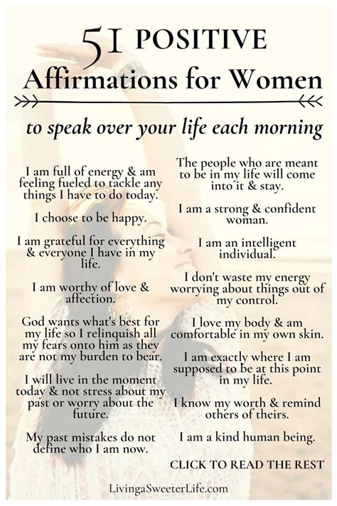 51 Positive Affirmations For Women To Start Your Day Right– Living A