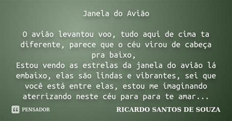 Janela Do Avião O Avião Levantou Voo Ricardo Santos De Souza Pensador
