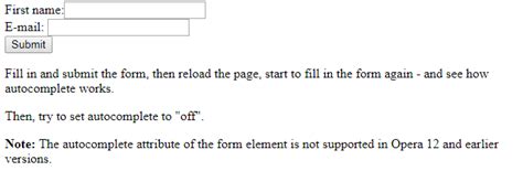 html autocomplete attribute