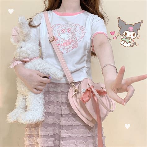 Kawaii Cute Cartoon Kuromied Printed T Shirt Kawaii Fashion Shop