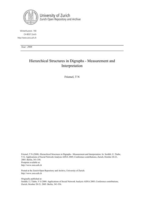 pdf hierarchical structures in digraphs measurement and interpretation