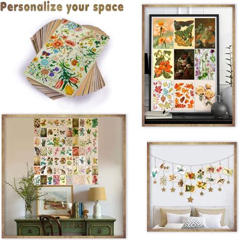 70pcs Printed Cottagecore Wall Collage Kit Vintage Plant Etsy