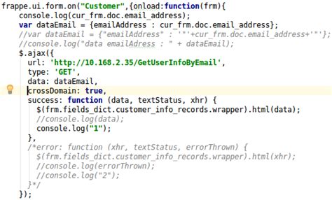 frappe ui form on { ajax} customization erpnext forum