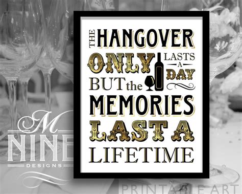Party Printable The Hangover Only Lasts A Day Etsy