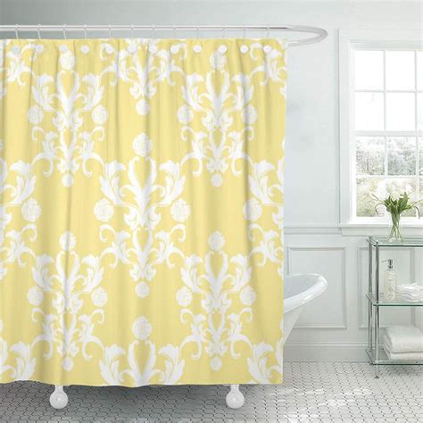 Cynlon Floral Pale Yellow Damask Vintage Shabby Chic White Antique