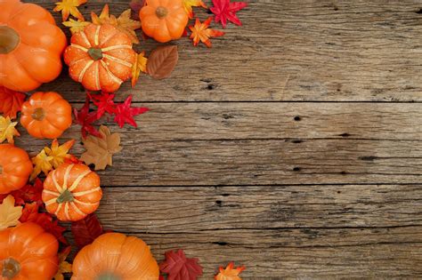 Autumn Leaves On Wooden Background Fall Background Leaf Background