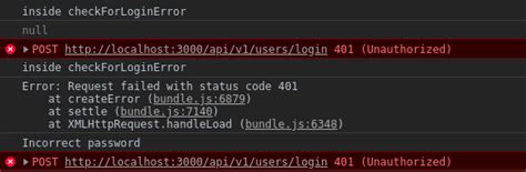 reactjs unable to display error message in a react component stack