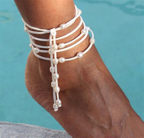 Freshwater Pearl Boho Multi Wrap Anklet Bracelet Lariat Necklace