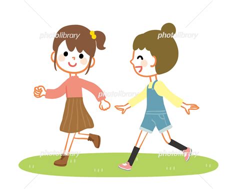 楽しそうに走る女の子たち イラスト素材 [ 6453513 ] フォトライブラリー Photolibrary