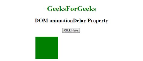 html dom style animationdelay property geeksforgeeks