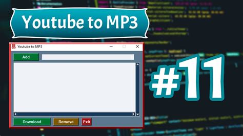 python pysimplegui youtube to mp3 project 4 tutorial 11 youtube
