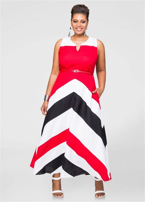 Colorblock Linen Maxi Dress Plus Size Dresses Ashley Stewart Plus