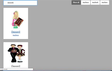 javascript how to float divs when using search filter