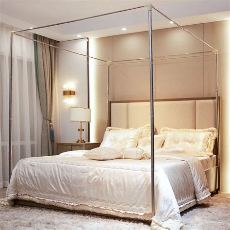 Aikasy Outer Bed Support Canopy Bed Frame Post King Size Stainless