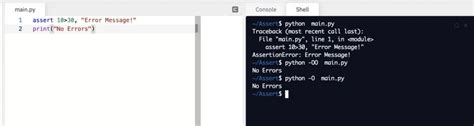 day26 — assert statements in python and when not to use them by
