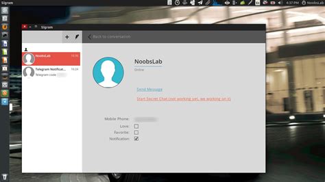 sigram a telegram client for debain ubuntu linux mint noobslab