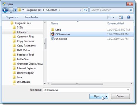 21 selecting ccleaner exe file thumb png help desk geek