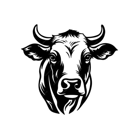 Premium Vector Cow Head Logo Silhouette Vector