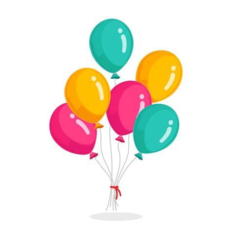 Premium Vector Bunch Of Helium Balloon Isolated On White