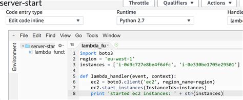 how to schedule aws ec2 start and stop time using lambda
