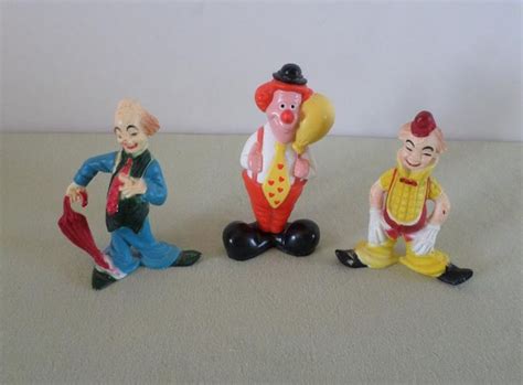 Miniature Clown Figurines Set Of 3 Plastic Circus Clowns Etsy Clown