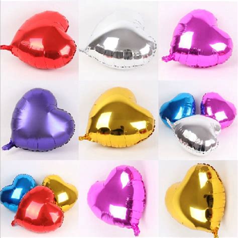 5pcs Lot 10inch Heart Balloon Heart Plain Foil Balloon Heart Mylar