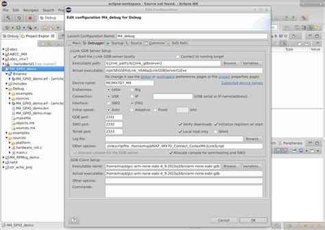 [solved] jlink base imx7d m4 eclipse debugging problem j link