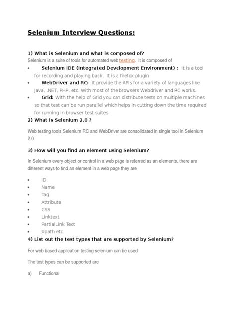 selenium interview questions selenium software x path