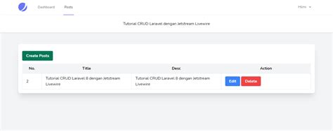 contoh tutorial crud dengan laravel 8 jetstream dan tailwind css