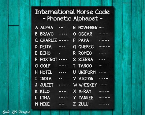 International Morse Code Sign Phonetic Alphabet Morse Code Etsy