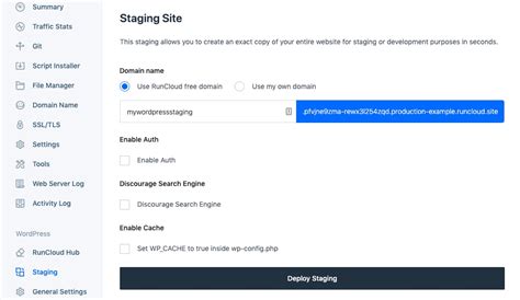how to easily create a wordpress staging site in runcloud