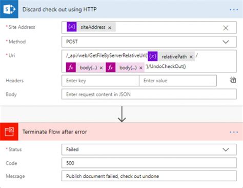 publish files in sharepoint using microsoft flow and