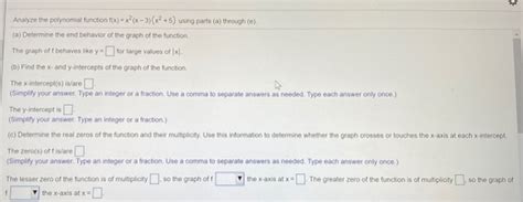 solved analyze the polynomial function f x x2 x 3 x