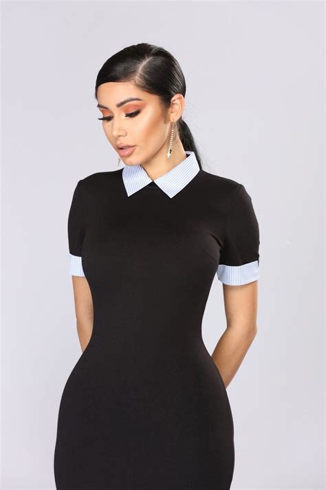 Wednesday Collar Dress Black Blue Black Collared Dress Collar