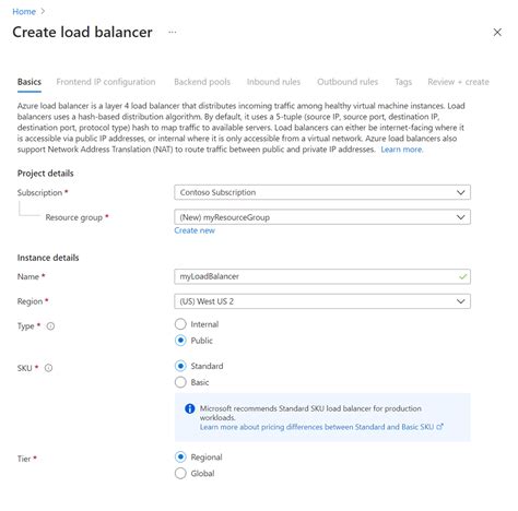 azure load balancer portal settings microsoft learn