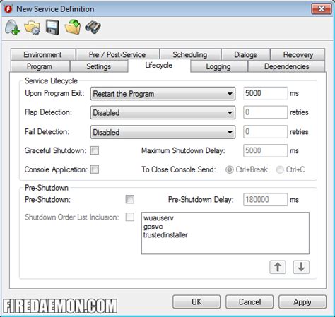 run fshost as a windows service with firedaemon pro