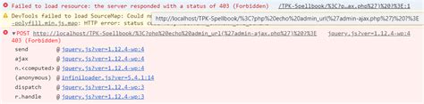 javascript getting 403 error on ajax infinite loading script stack