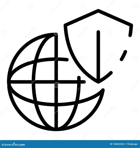 Secured Web Icon Outline Style Stock Vector Illustration Of Internet