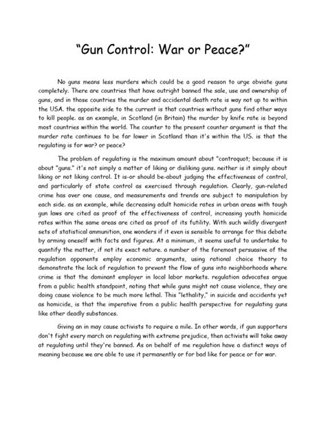 Gun Control Pdf Gun Control Violence