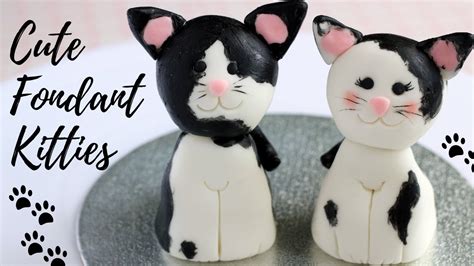 How To Make Cute Fondant Cat Cake Topper Fondant Modelling