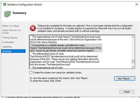 connectivity to a writable domain controller from node could not be