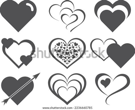Hear Icon Set Love Icon Sets Stock Vector Royalty Free 2236660785