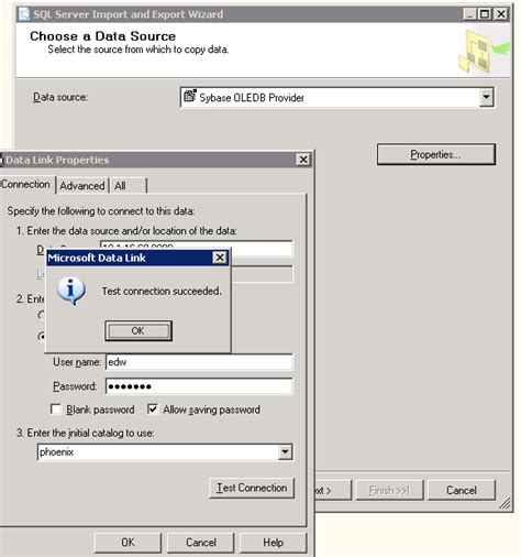 sql error message when trying to connect to sybase using
