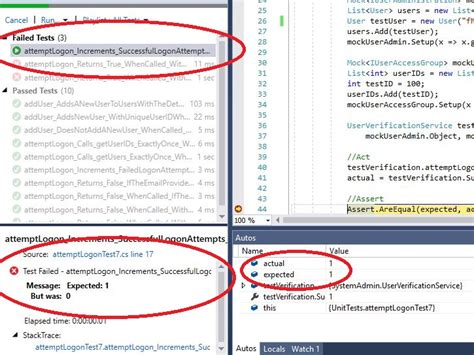 c unit tests failing when i run all tests but pass when i debug