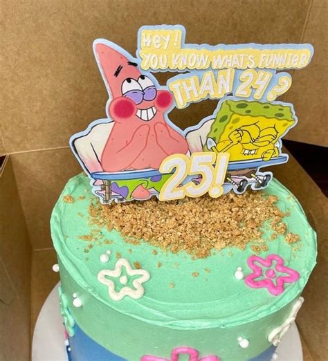 Spongebob 25 Cake Topper 25th Birthday Cakes Spongebob Birthday