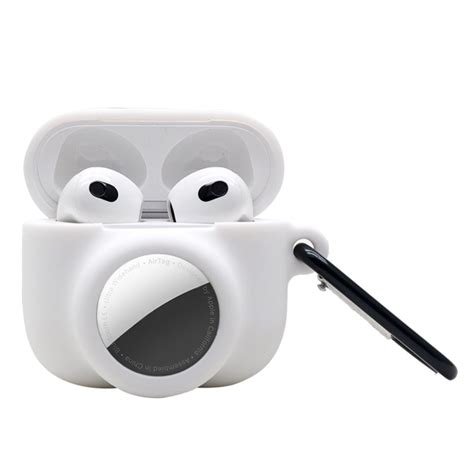 Köp Apple Airpods 3 Silikonskal Med Airtag Hållare Vit Online