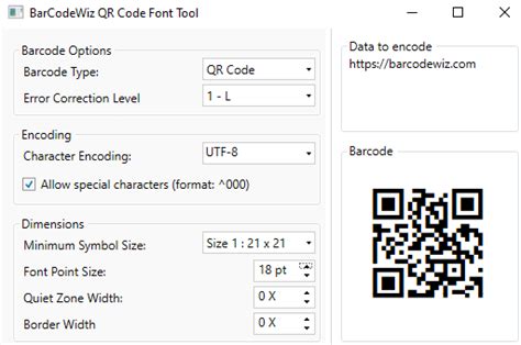 qr code 2d barcode fonts barcodewiz