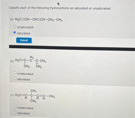 Solved Classify Each Of The Following Hydrocarbons As