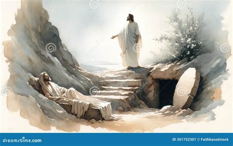 Resurrection Of Lazarus 28th Miracle Of Jesus Christ Stock